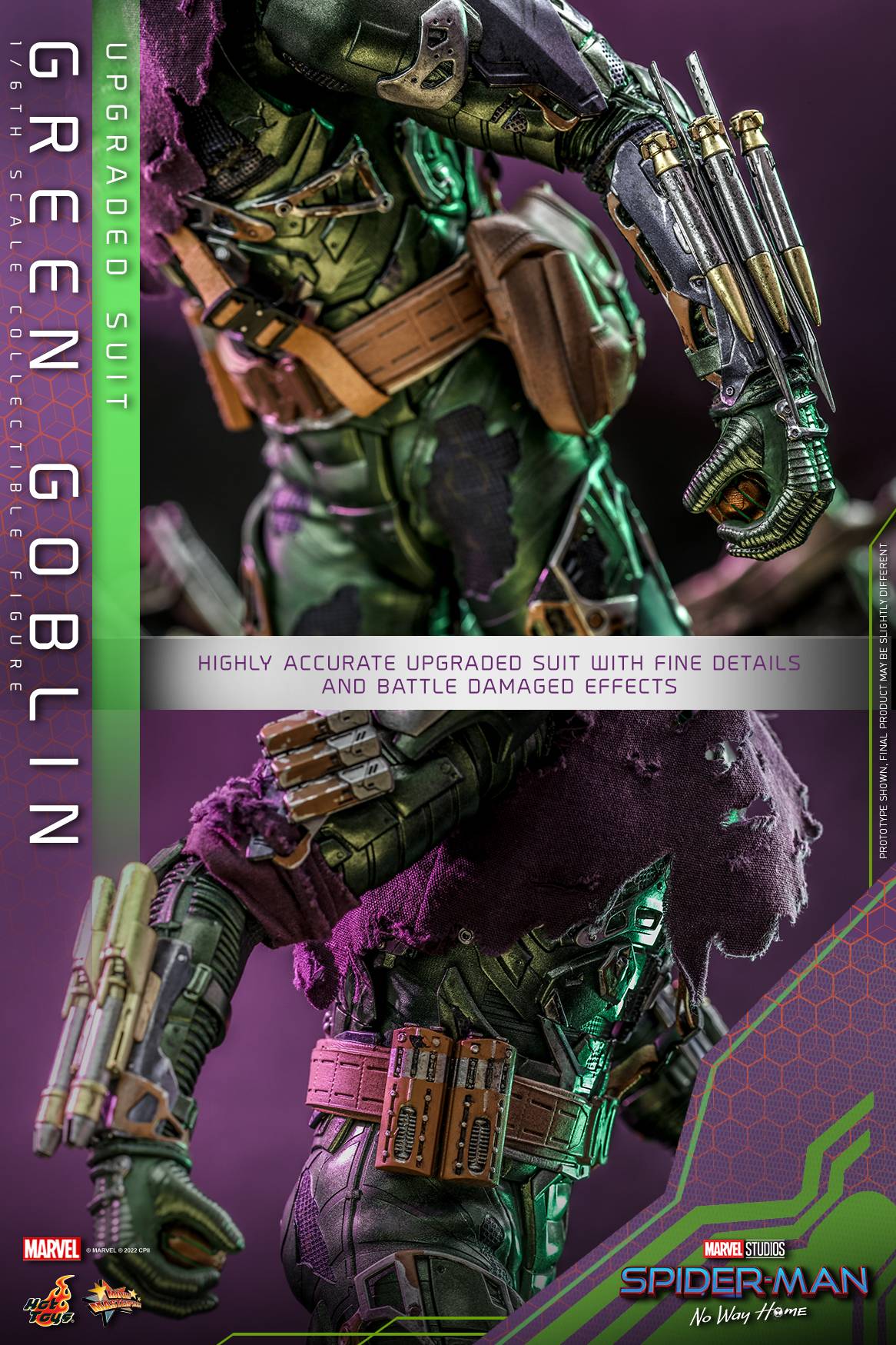 Green Goblin Upgraded Suit Hot Toys Mms674 Spider Man No Way Home 16th Scale Collectible